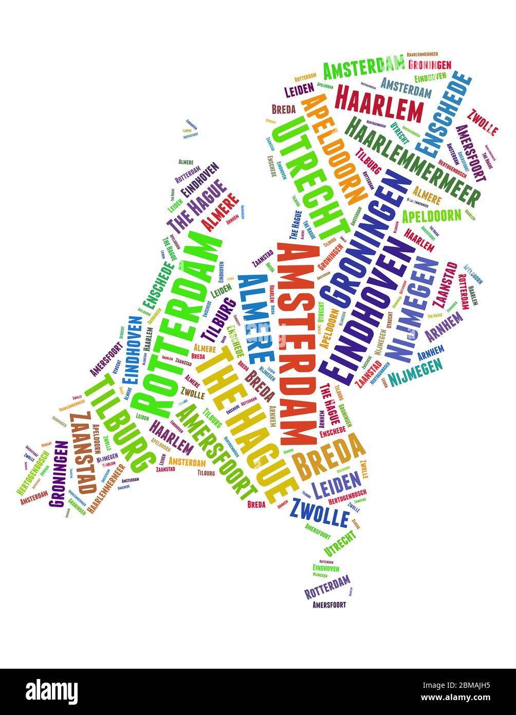 Netherlands list of cities word cloud concept on white background Stock ...