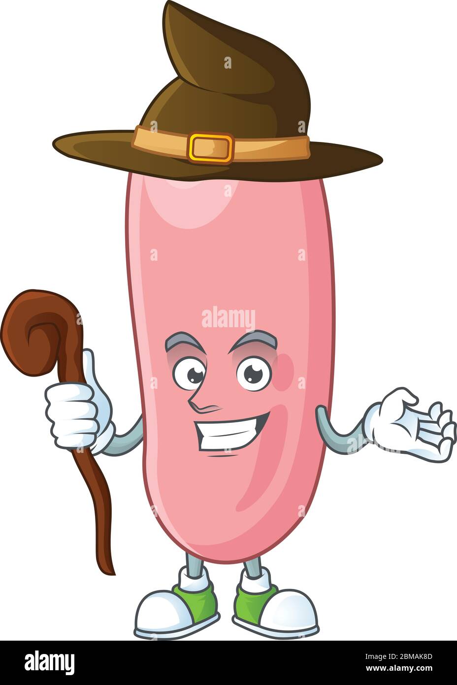 Cute and sneaky Witch legionella pneunophilla cartoon design style ...