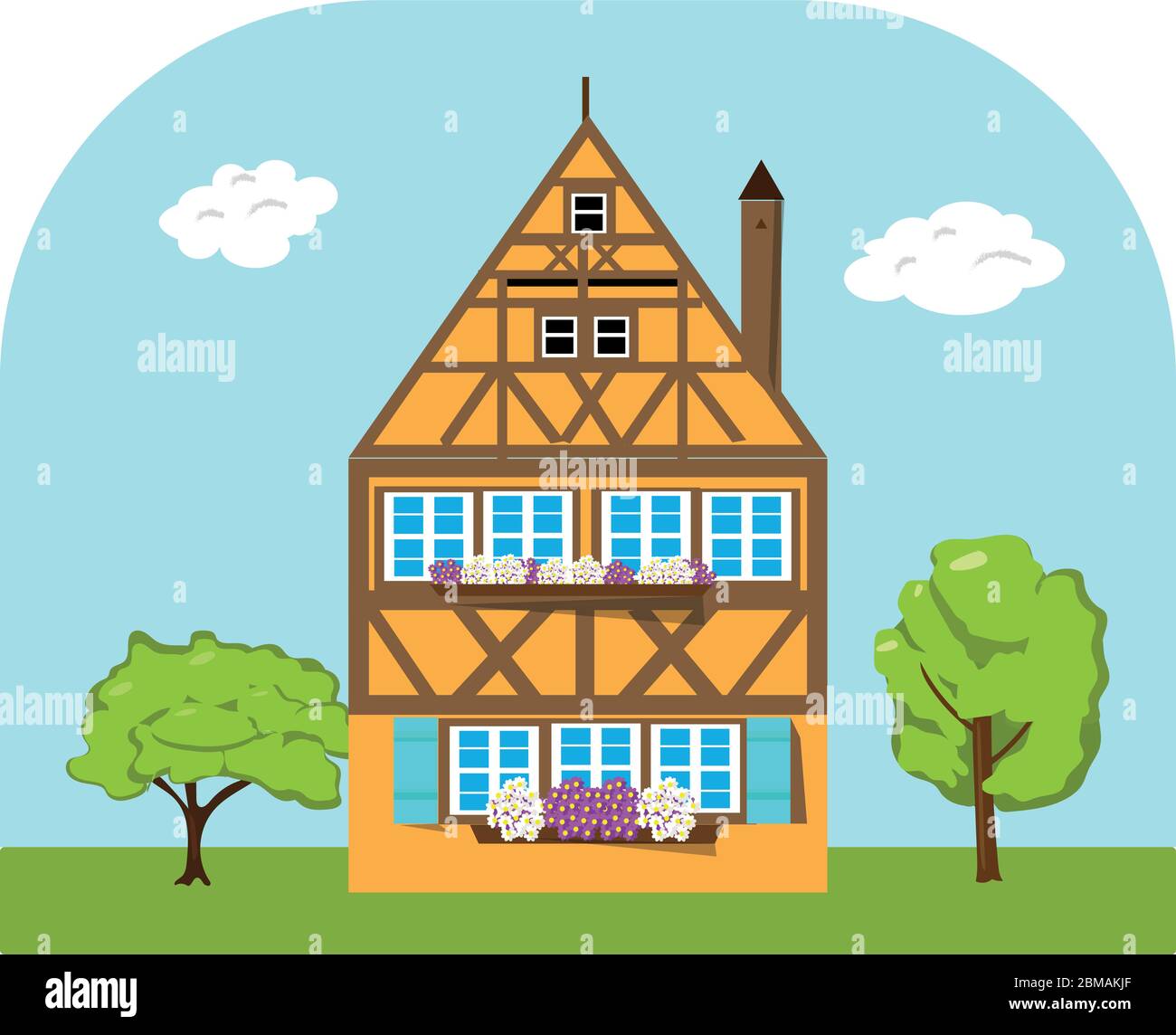 Country house trees Stock Vector Images - Alamy
