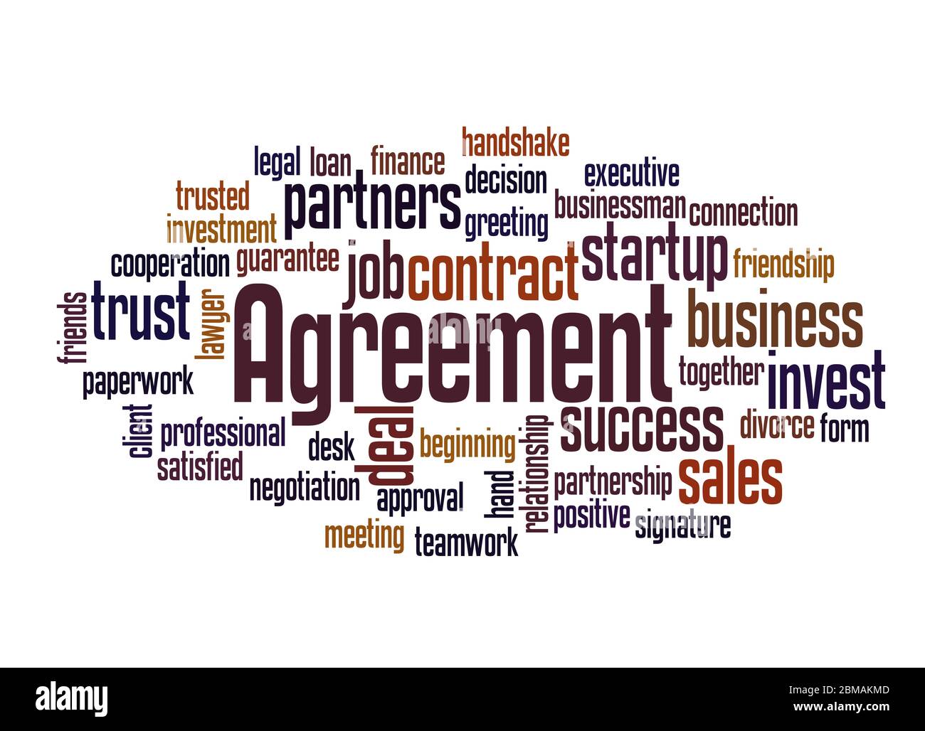 Agreement word cloud concept on white background Stock Photo - Alamy