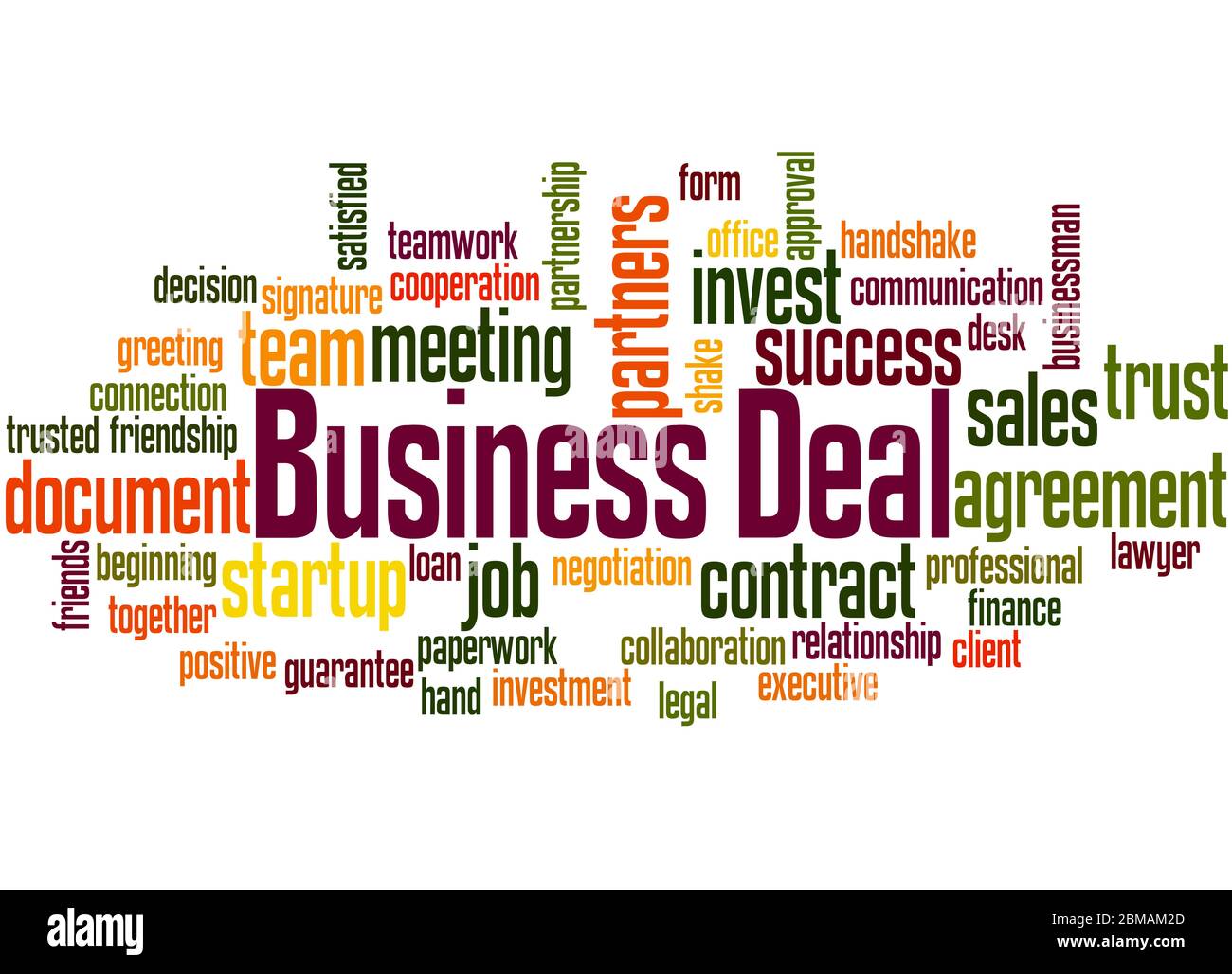 Business deal word cloud concept on white background Stock Photo - Alamy
