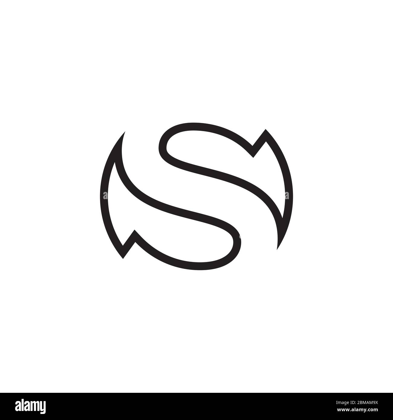 abstract lines shape S letter vector Stock Vector Image & Art - Alamy