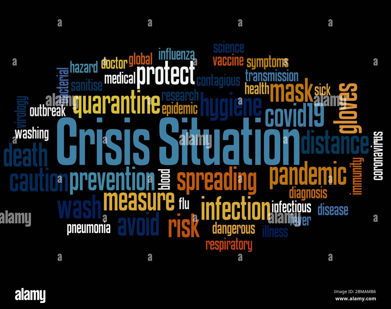 Crisis situation word cloud concept on black background Stock Photo - Alamy
