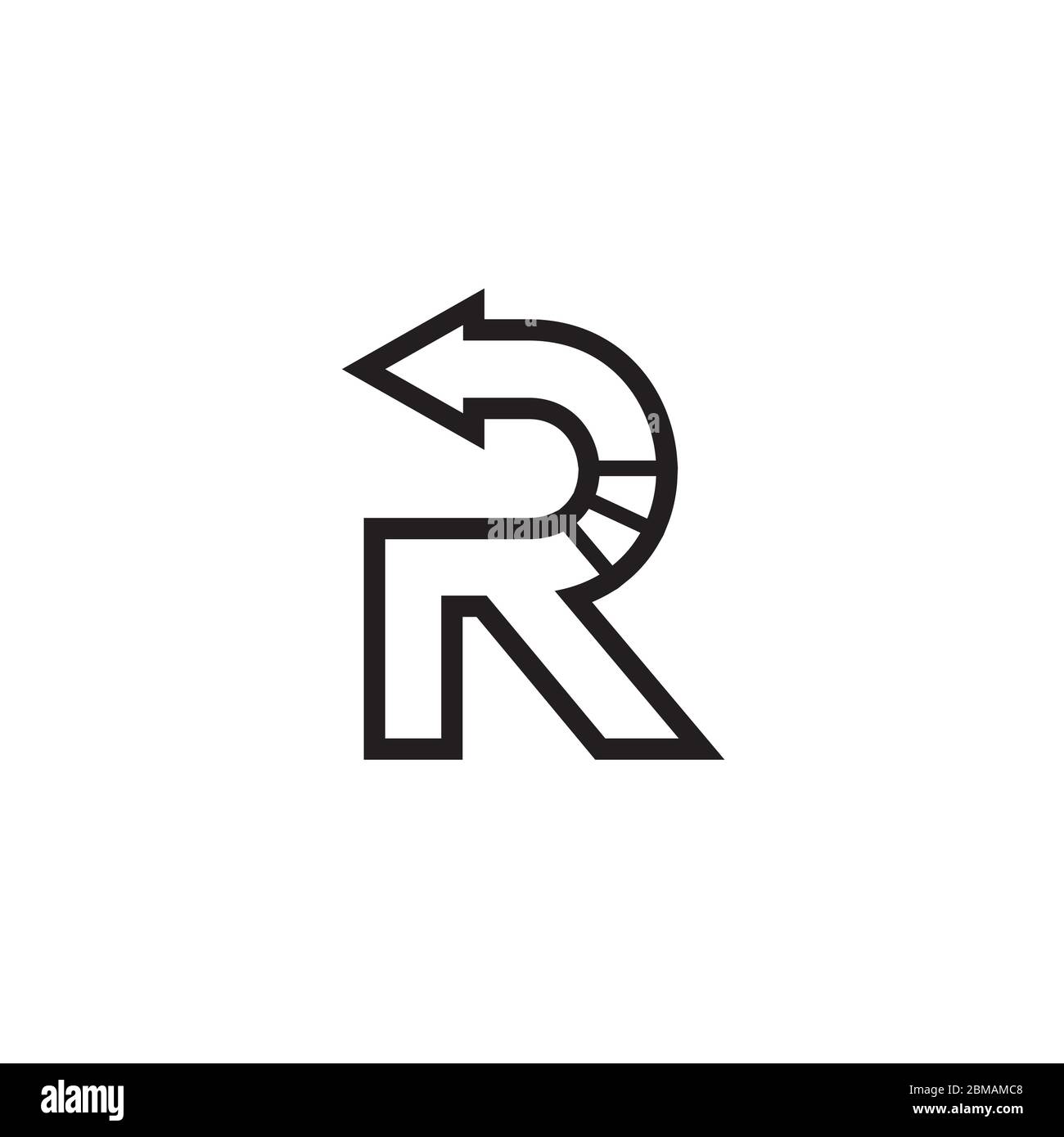 arrow return / back letter R logo design vector Stock Vector Image ...
