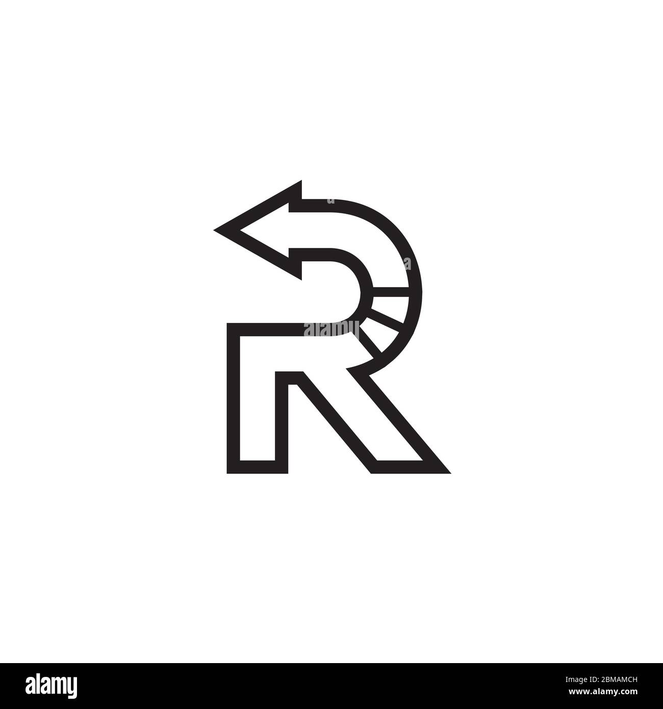 arrow return / back letter R logo design vector Stock Vector Image ...