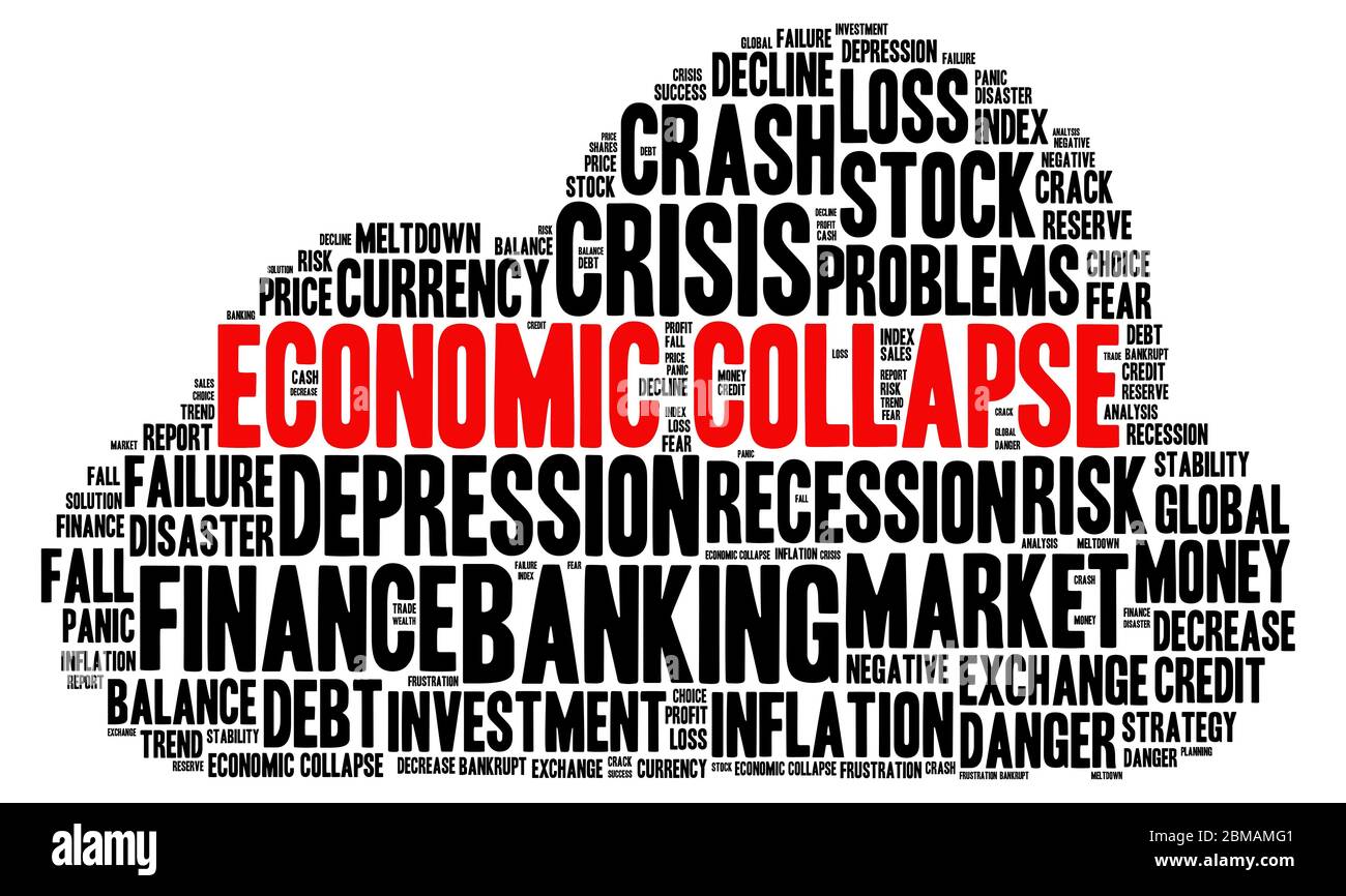 Economic Collapse word cloud shaped concept on white background Stock ...