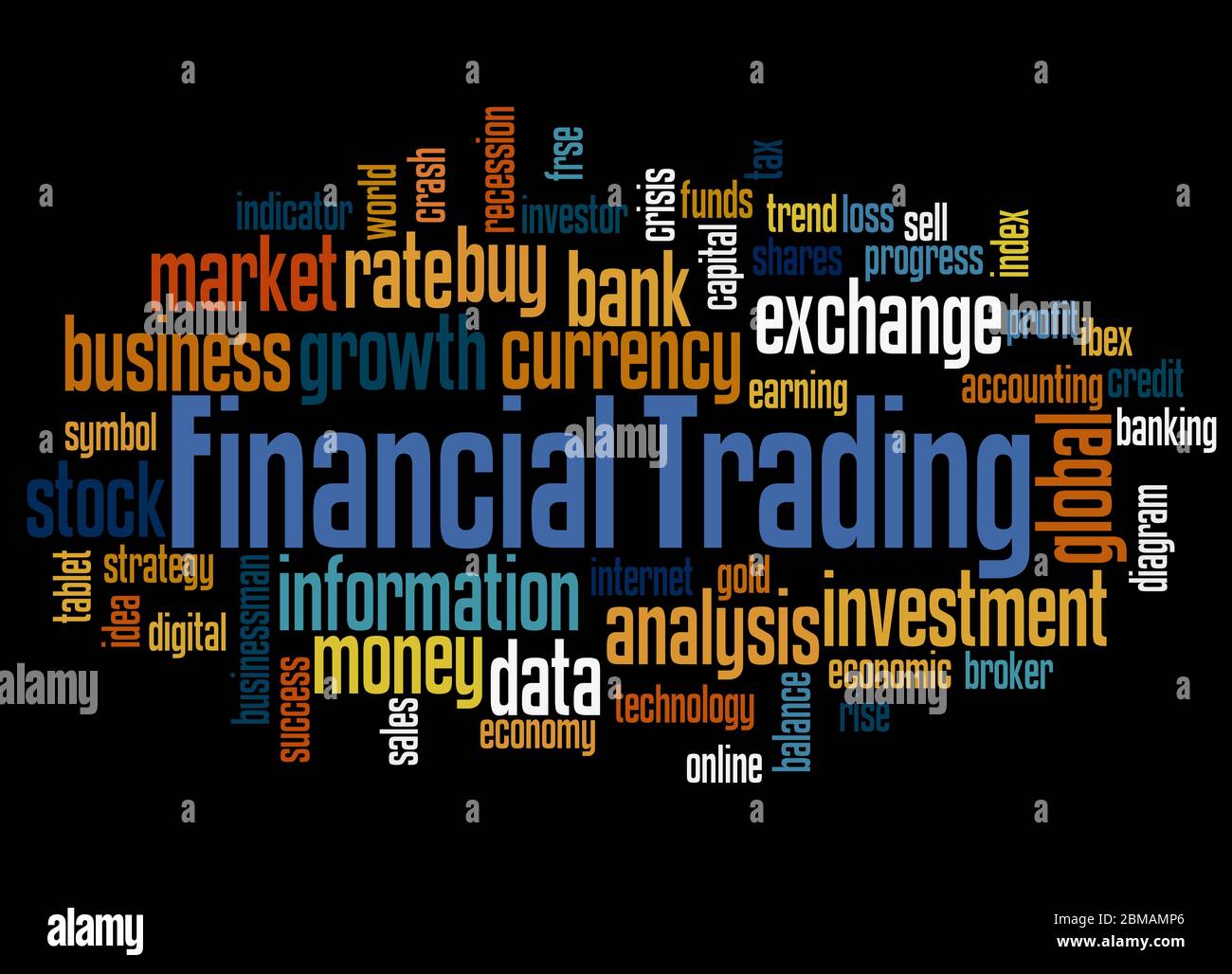 Financial Trading word cloud concept on black background Stock Photo ...