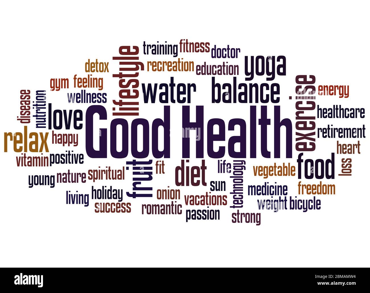 Good Health word cloud concept on white background Stock Photo - Alamy