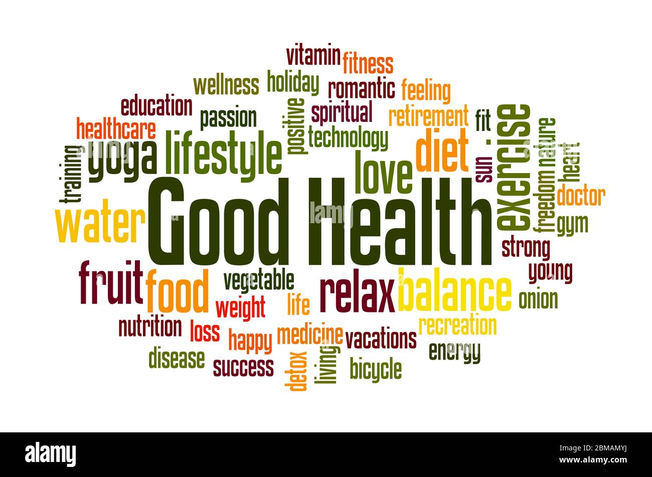 Good Health word cloud concept on white background Stock Photo - Alamy