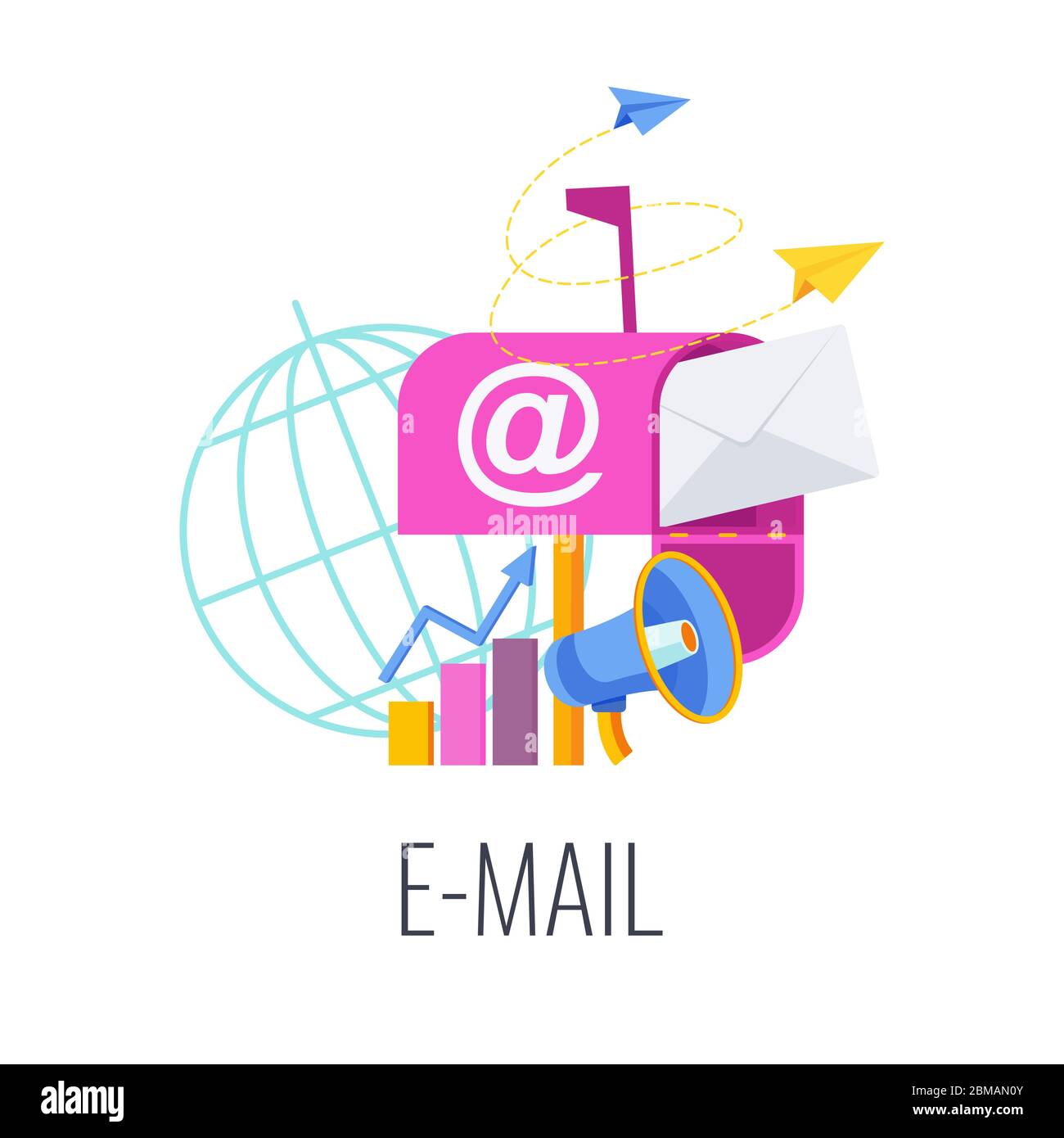 Email Infographics Pictogram. Strategy, management and marketing Stock ...