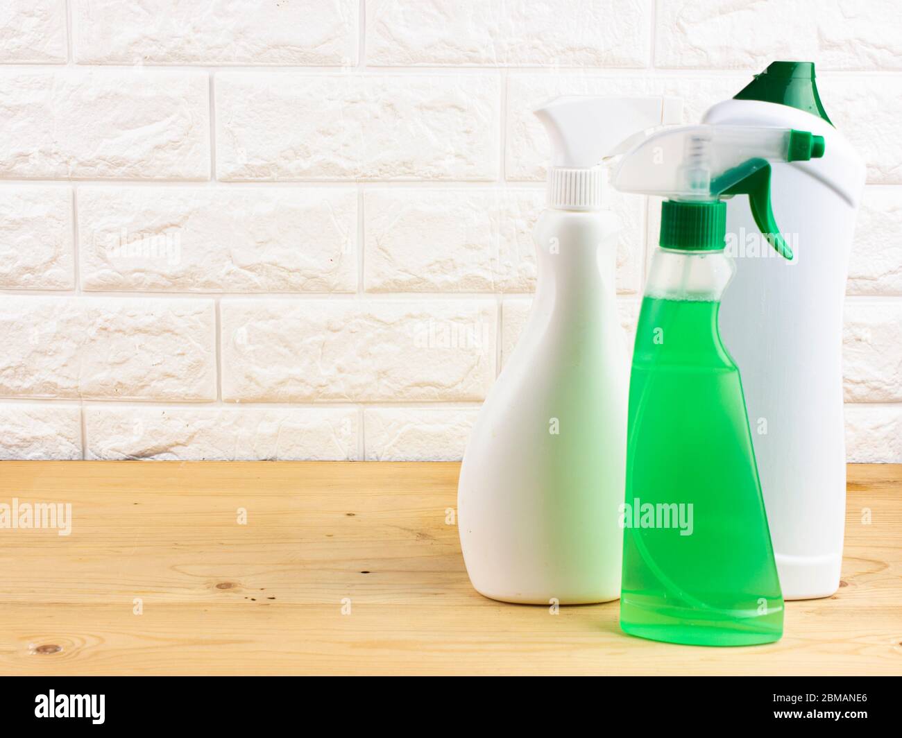 Cleaning tools. Set of cleaning supplies - Spray and cleaning agent ...