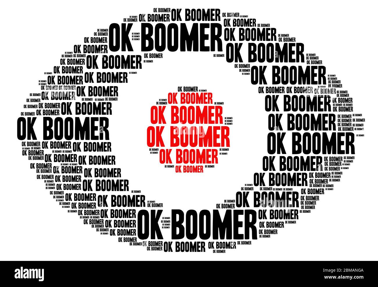 OK boomer eye shaped word cloud concept on white background Stock Photo ...