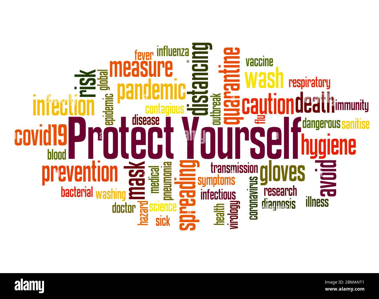 Protect yourself word cloud concept on white background Stock Photo - Alamy
