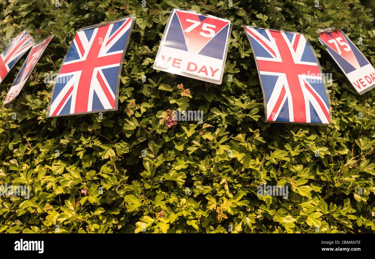 VE Day 75th Anniversary Bunting Stock Photo - Alamy