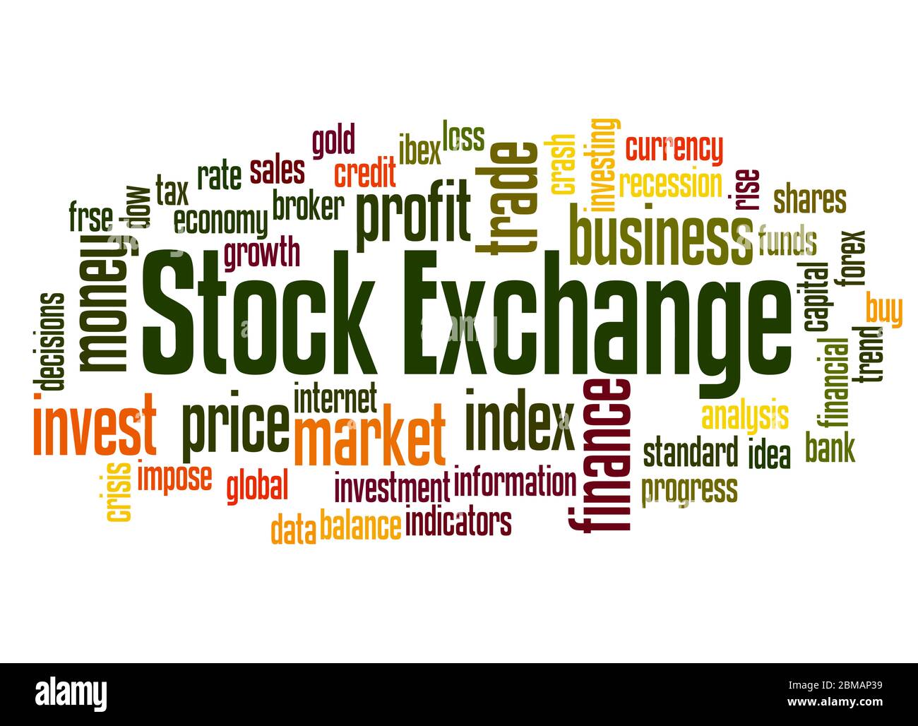Stock exchange word cloud concept on white background Stock Photo - Alamy
