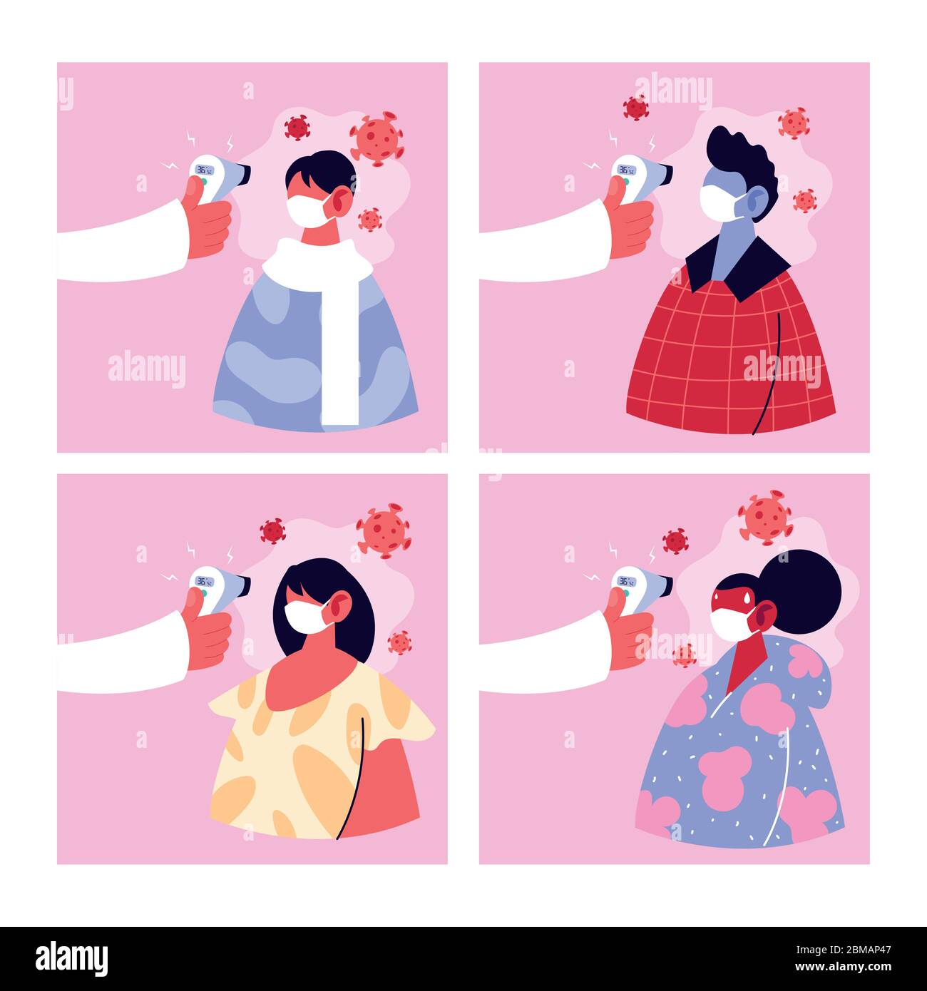 poster with a doctor what measures the temperature of people vector ...