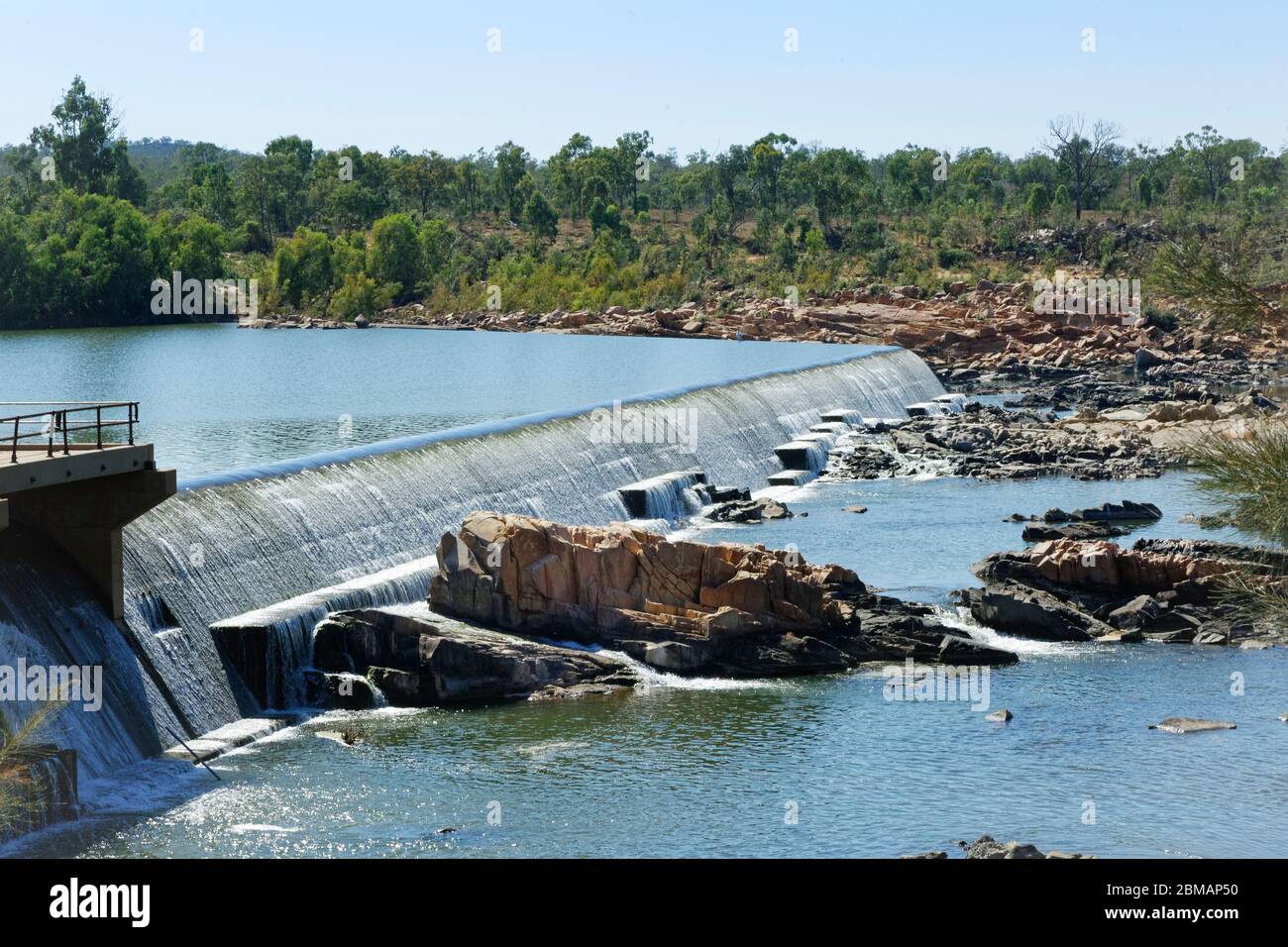 Burdekin Weir on the Burdekin River near Charters Towers Stock Photo ...