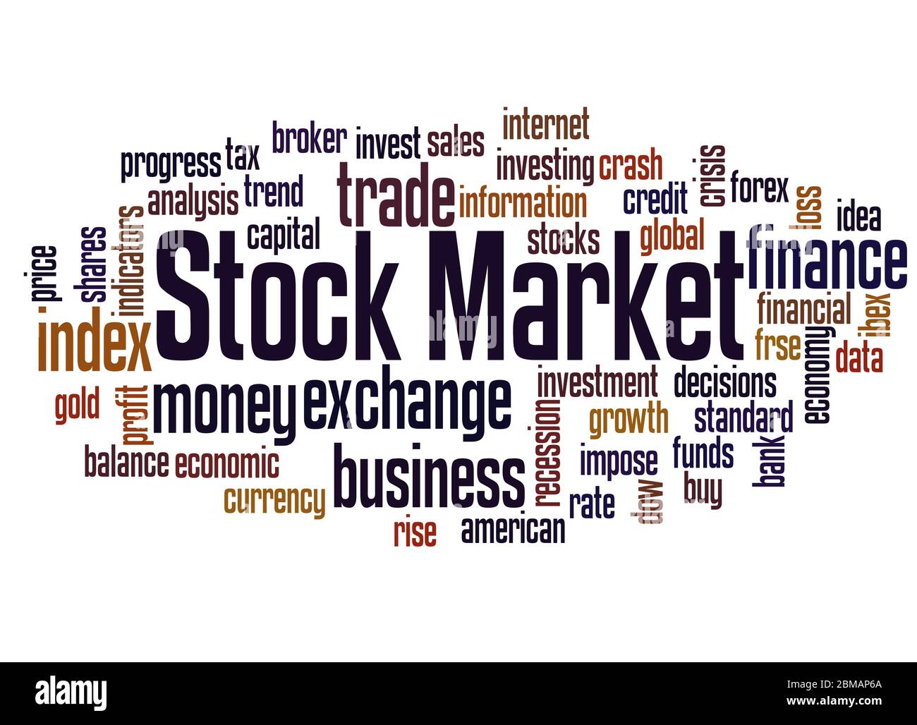 Stock market word cloud concept on white background Stock Photo - Alamy