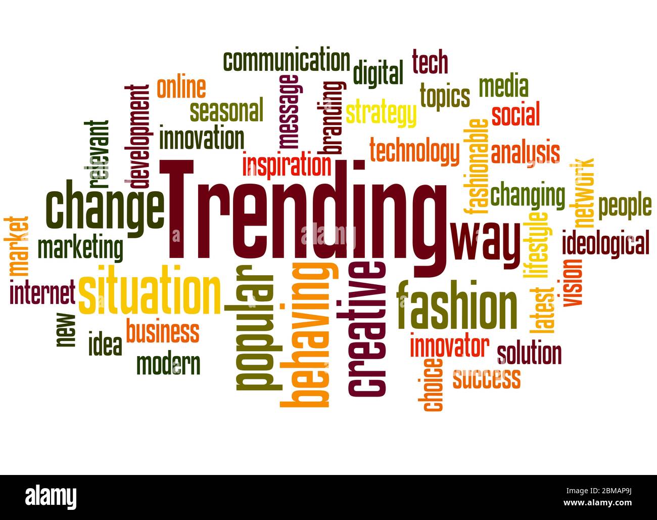 Trending word cloud concept on white background Stock Photo - Alamy