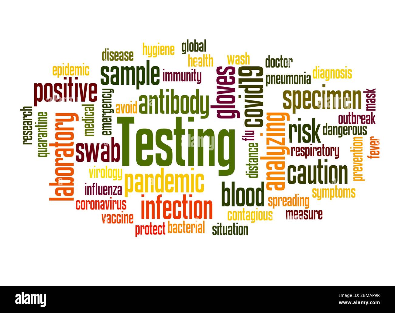 Testing word cloud concept on white background Stock Photo - Alamy