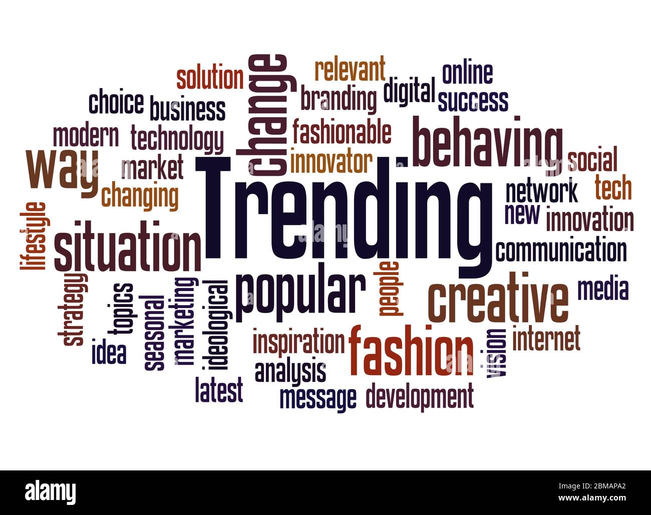 Trending word cloud concept on white background Stock Photo - Alamy
