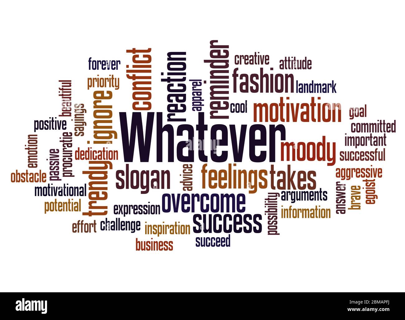 Whatever word cloud concept on white background Stock Photo - Alamy