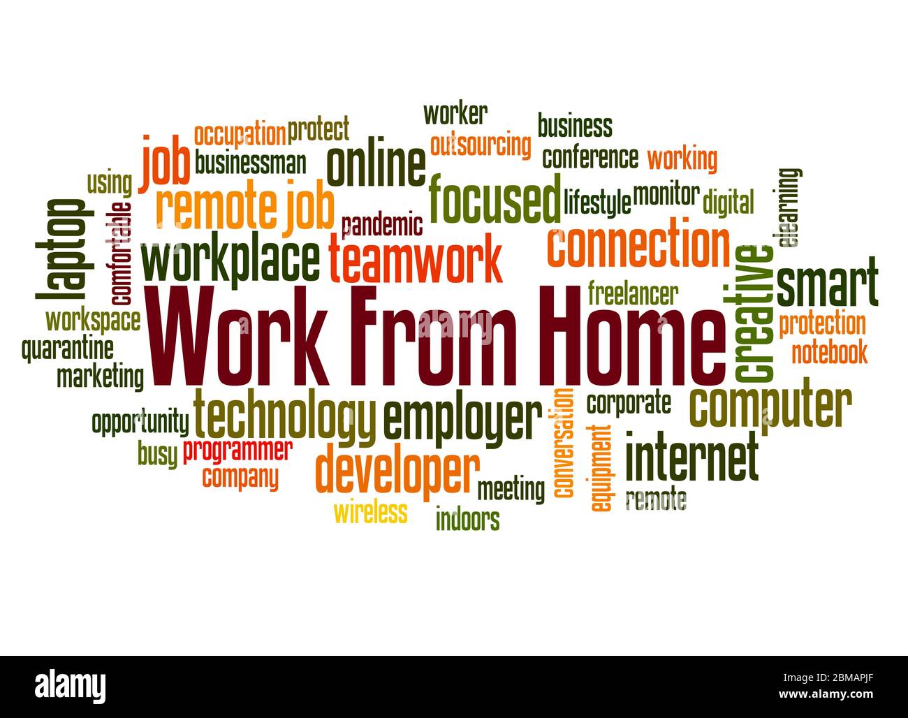 Work From Home word cloud concept on white background Stock Photo - Alamy