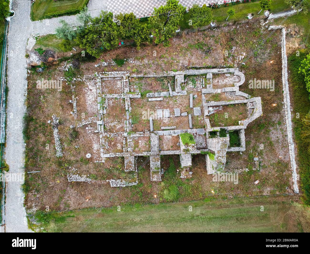 Aerial view of Inter-Byzantine temple stone built by Saint Donatos 6th ...