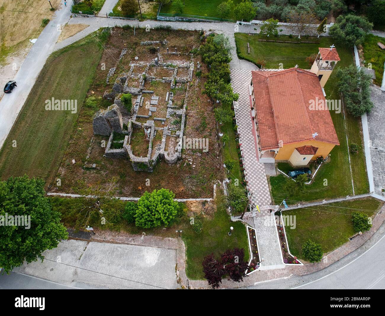 Aerial view of Inter-Byzantine temple stone built by Saint Donatos 6th ...