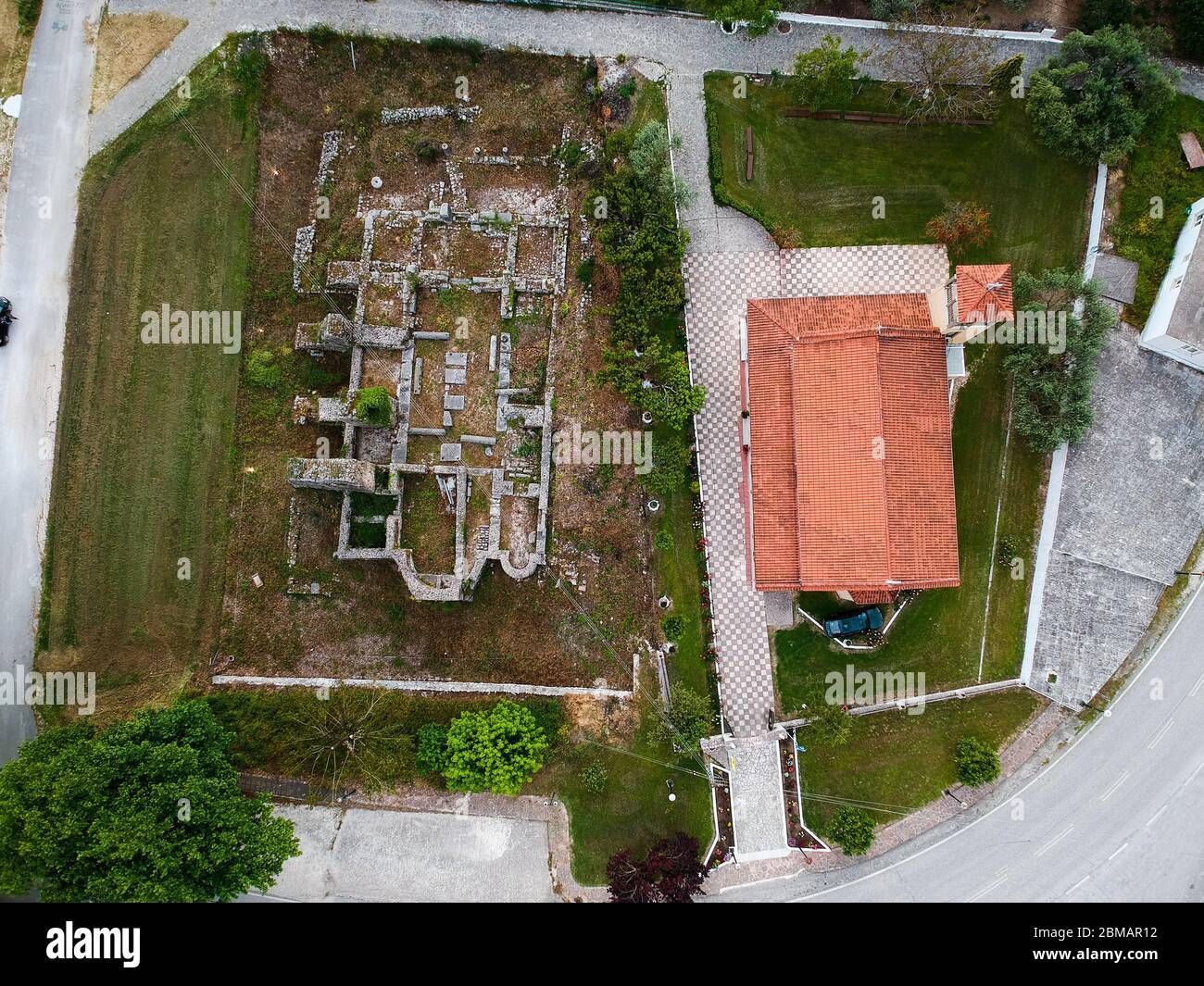 Aerial view of Inter-Byzantine temple stone built by Saint Donatos 6th ...