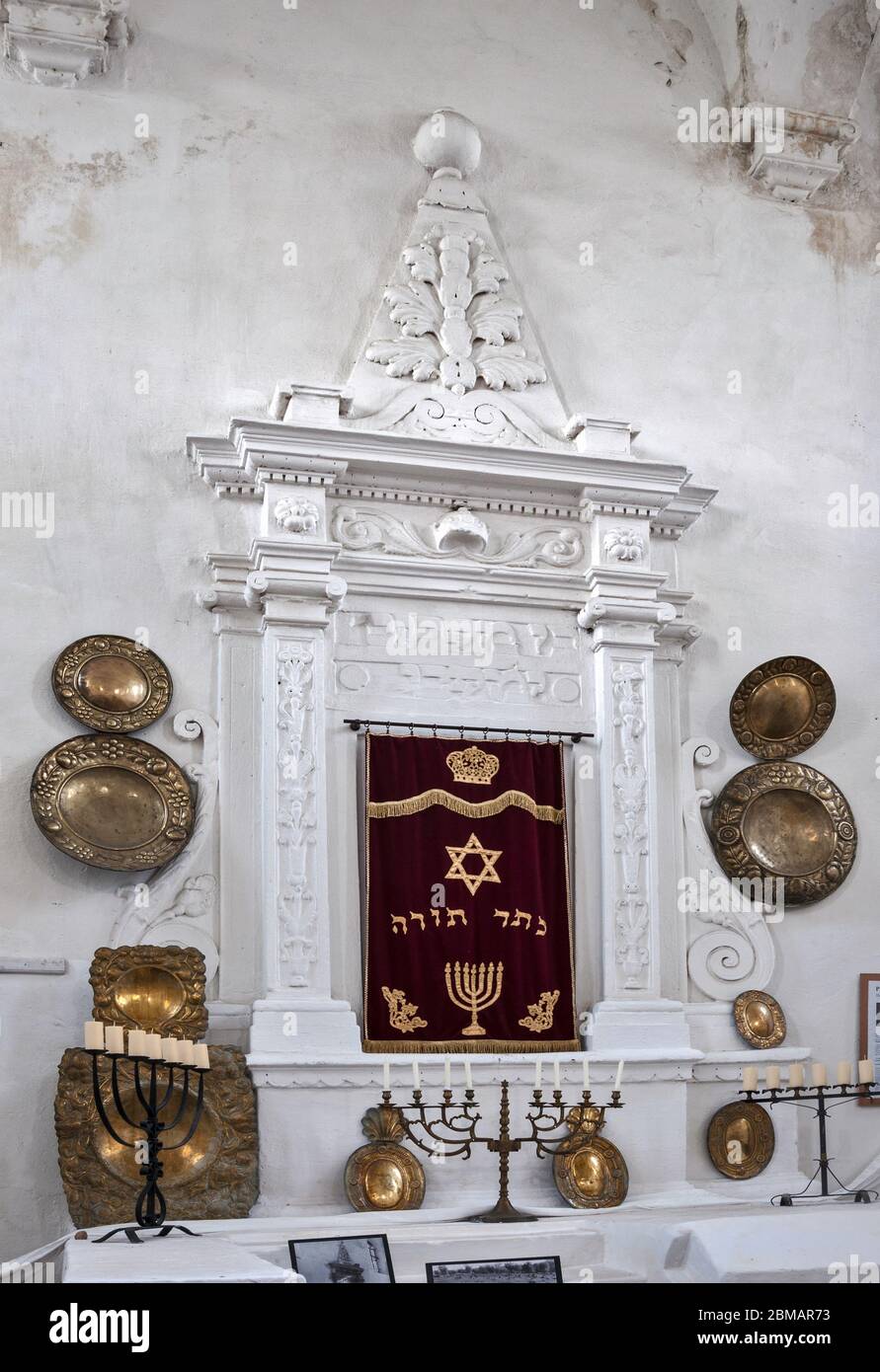 Torah ark or Aron Kodesh at synagogue, 16th century, in village of ...