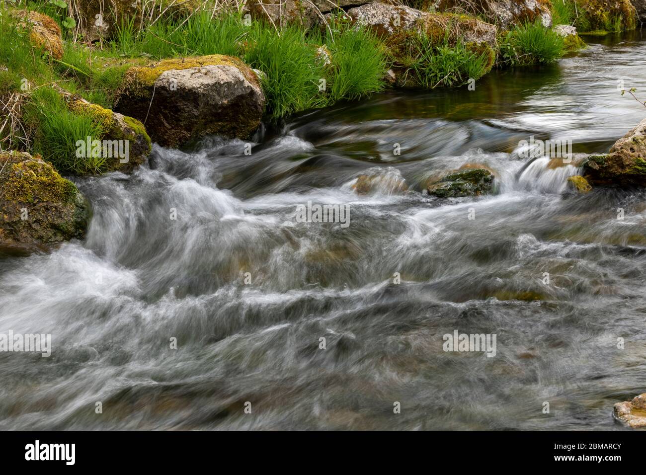 Creek Rapids In Spring Stock Photo - Alamy