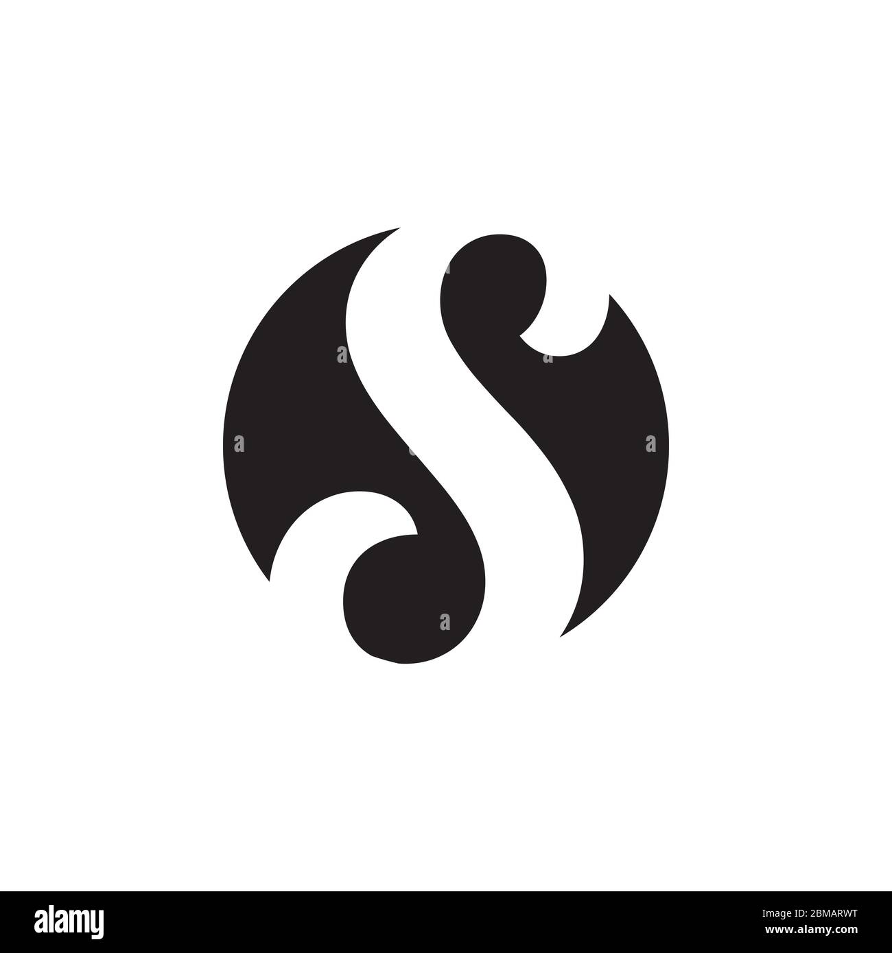 abstract negative space circle S script vector concept Stock Vector ...