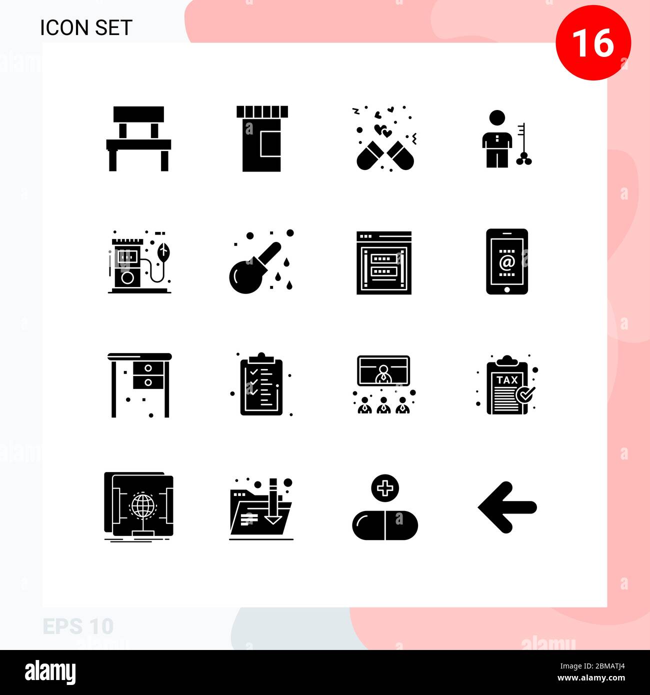 Stock Vector Icon Pack of 16 Line Signs and Symbols for person, lock ...