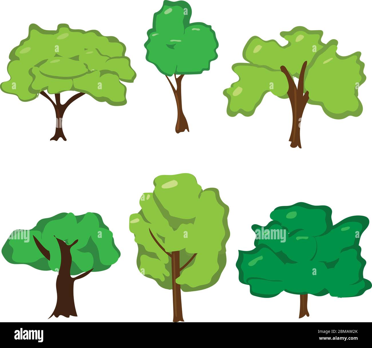 Set of trees isolated on the white background Stock Vector Image & Art ...