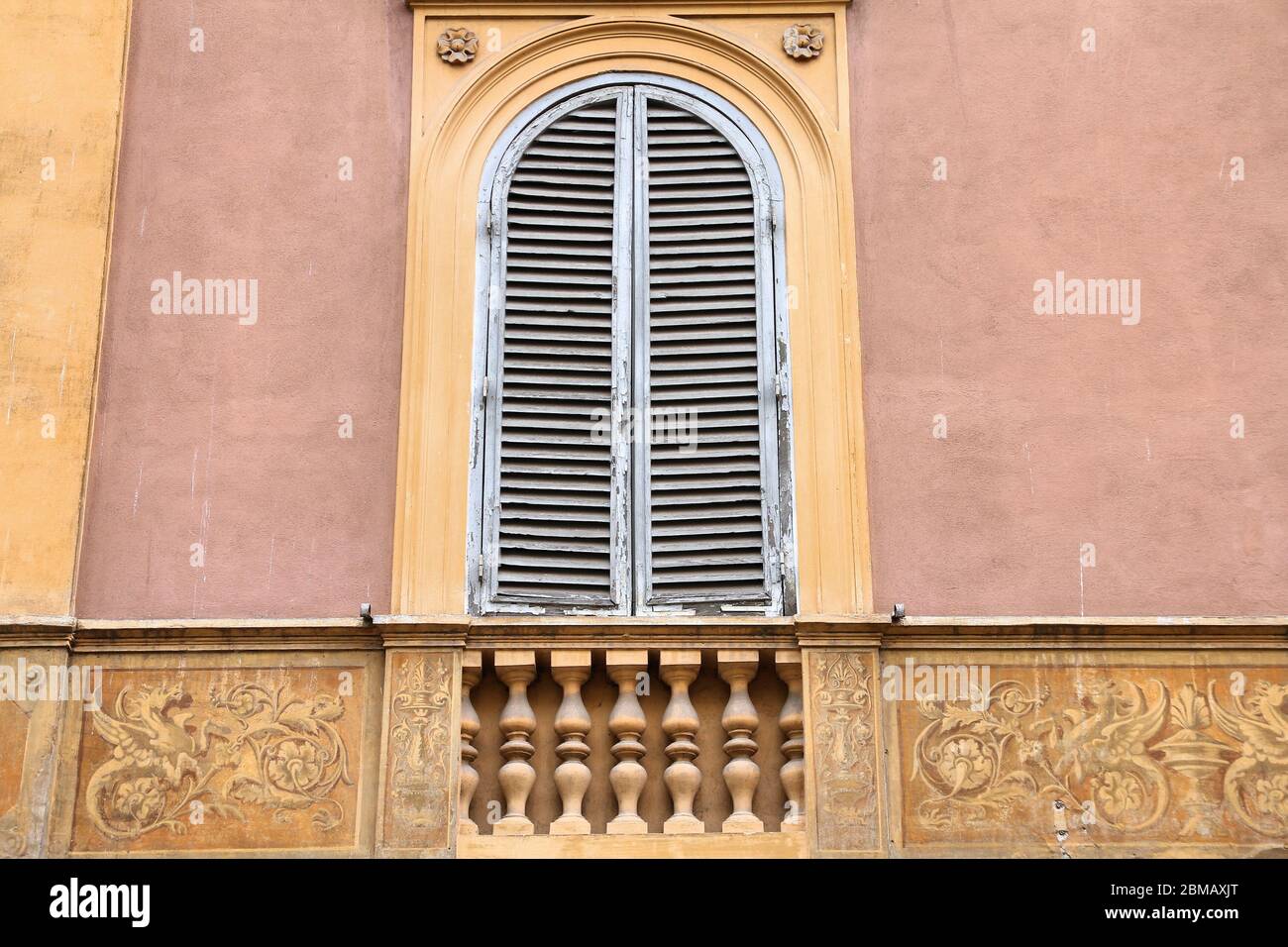 Old window - Mediterranean architecture in Rome, Italy Stock Photo - Alamy