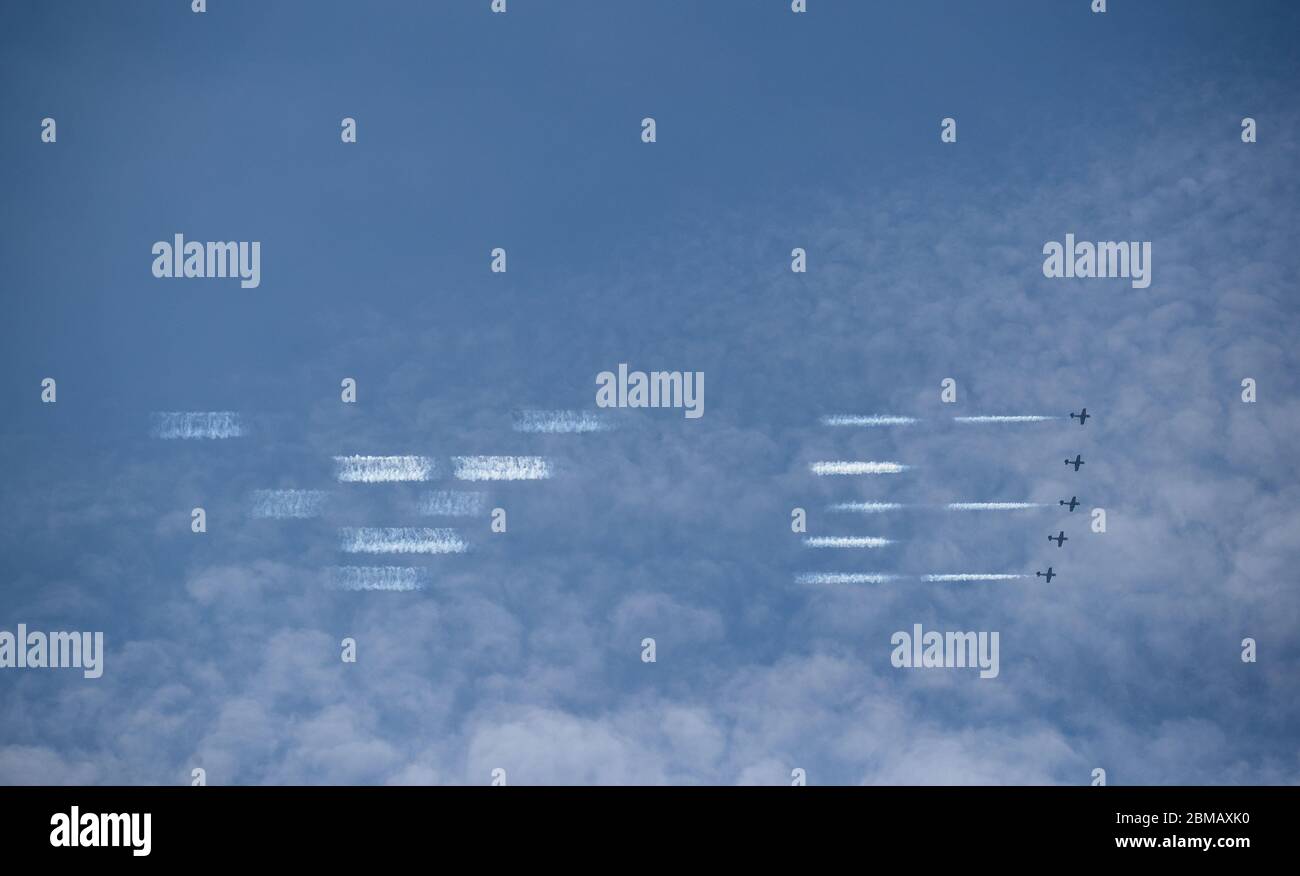Aircraft over Henstridge airfield in Somerset write a VE Day 75th ...