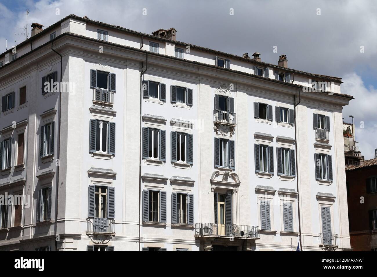 Apartment building view and Mediterranean architecture in Rome, Italy ...
