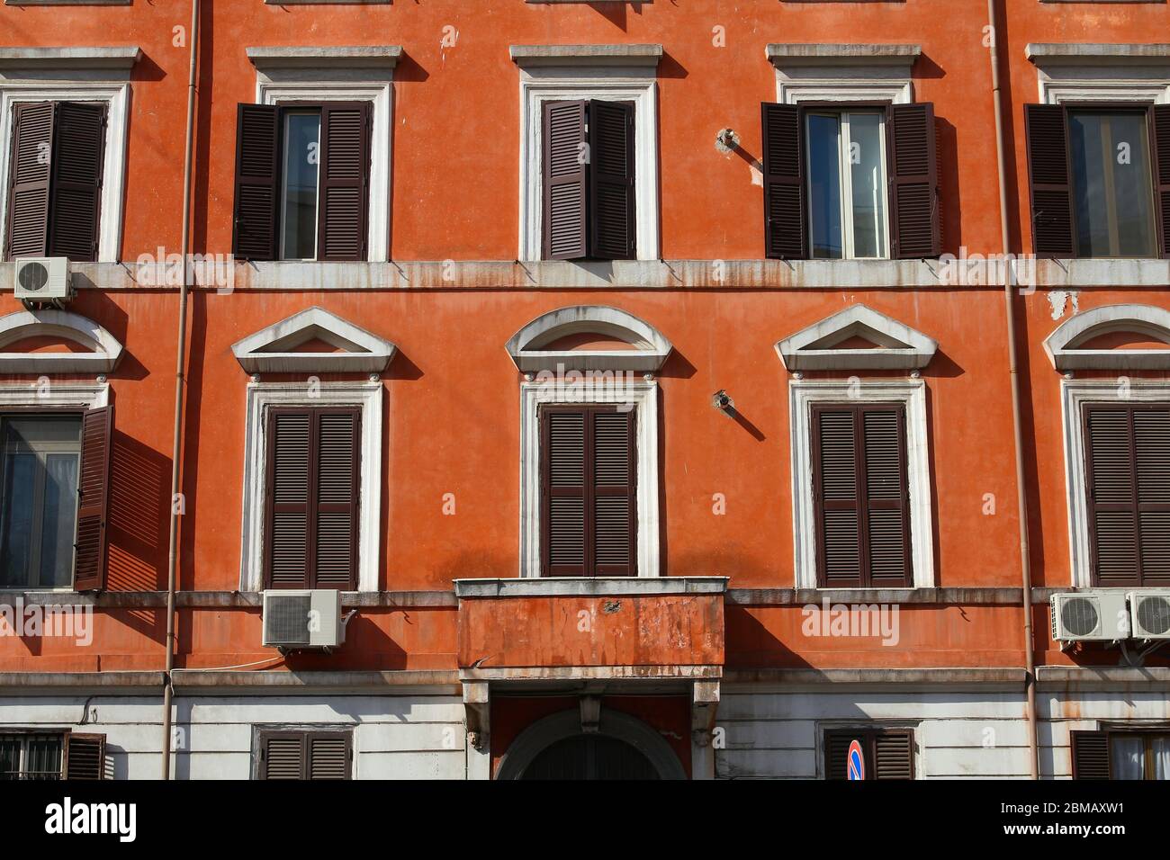 Apartment building view and Mediterranean architecture in Rome, Italy ...