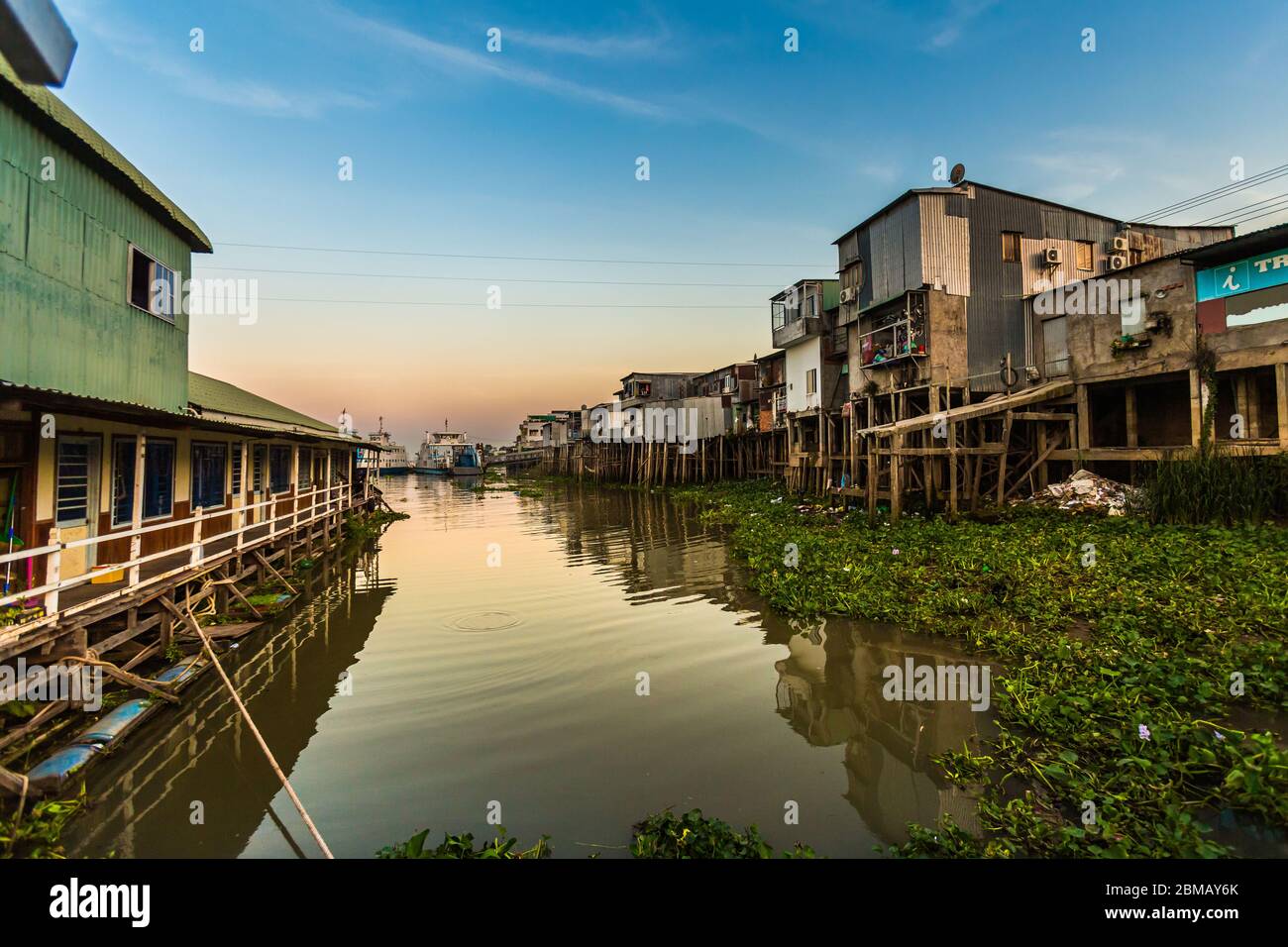 Summer cityscape in tropical Chau Doc, heart of Mekong Delta, Vietnam ...
