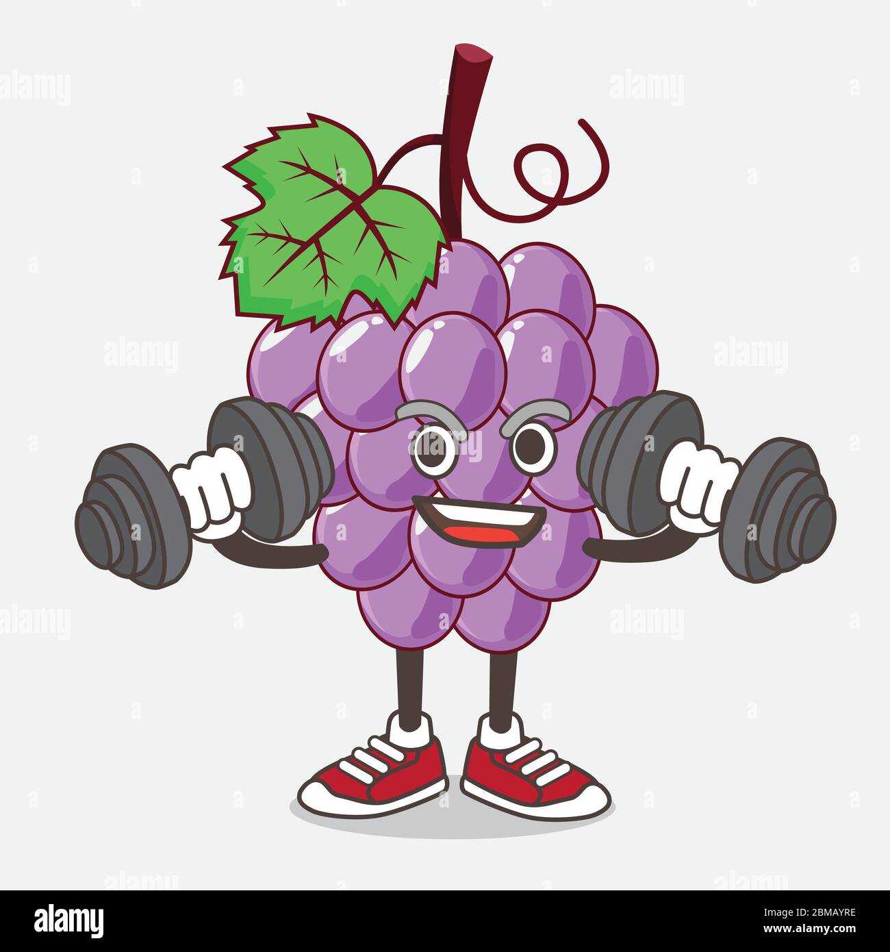 An illustration of Grape Fruit cartoon mascot character on fitness ...