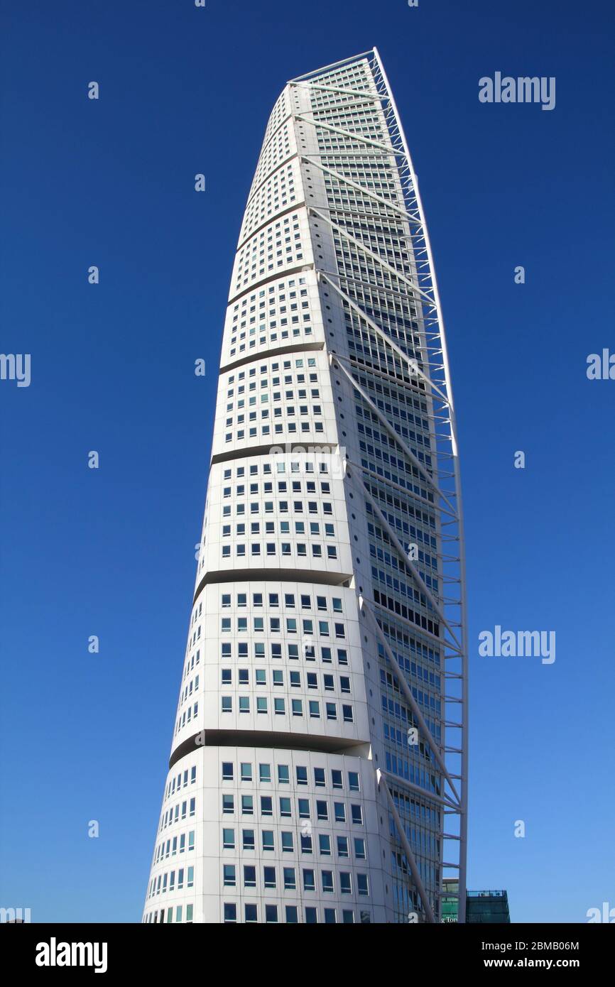 MALMO, SWEDEN - MARCH 8, 2011: Turning Torso skyscraper in Malmo. It ...