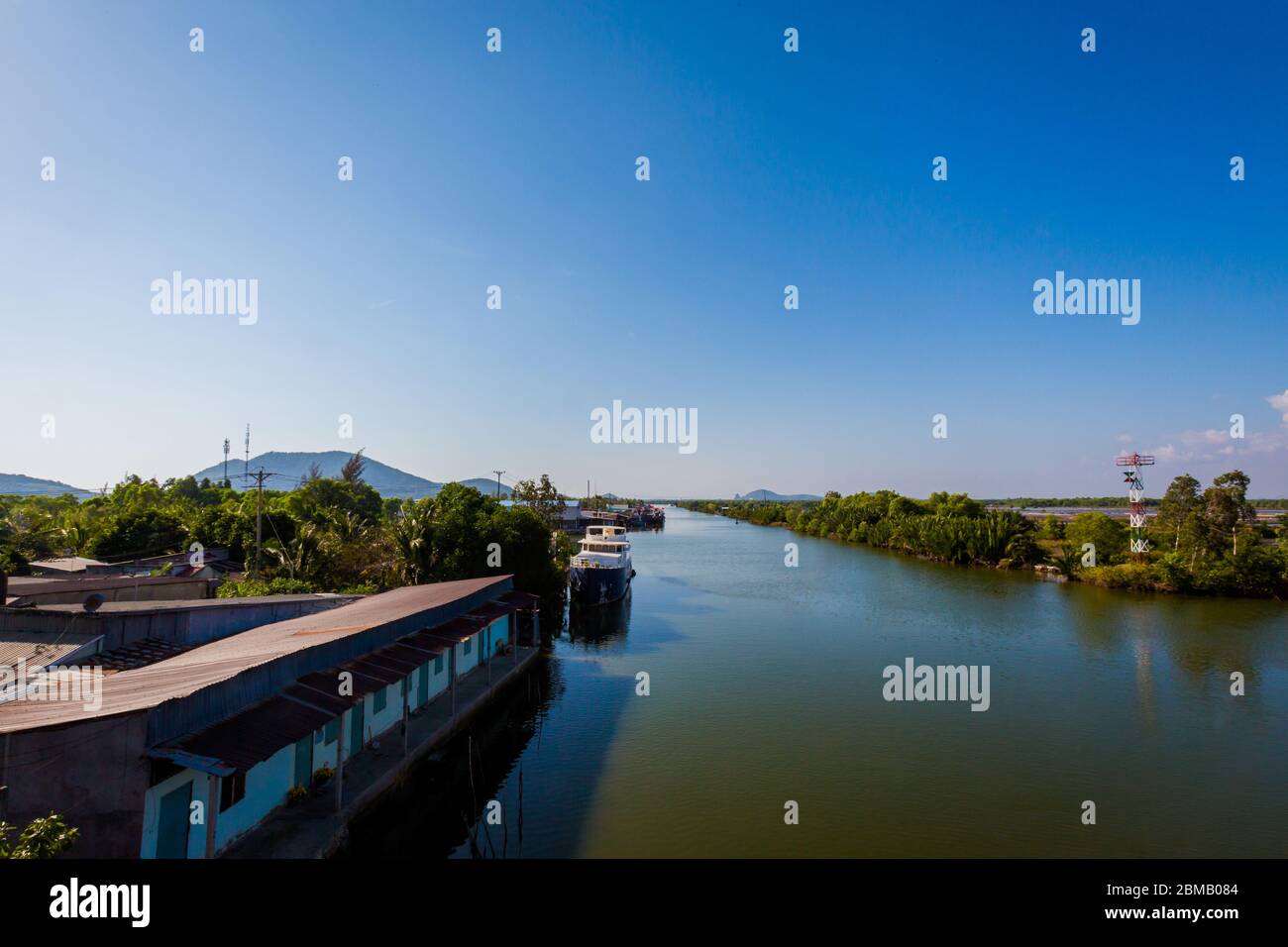 Summer sunset in tropical Chau Doc, heart of Mekong Delta, Vietnam ...