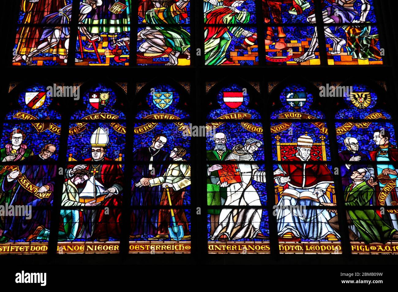 VIENNA, AUSTRIA - SEPTEMBER 9, 2011: Votive Church stained glass in ...