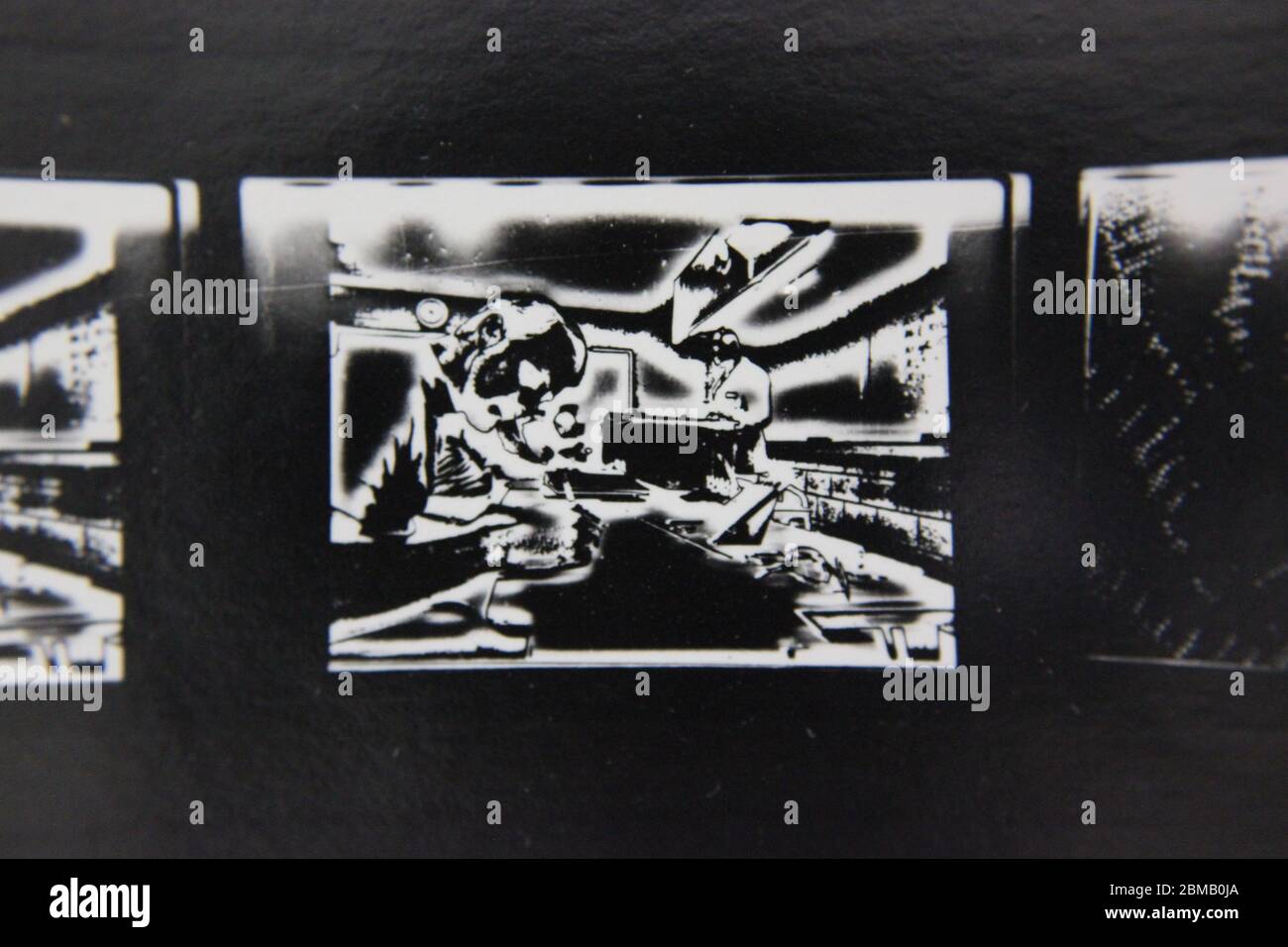 Fine 70s vintage contact print black and white extreme photography of ...