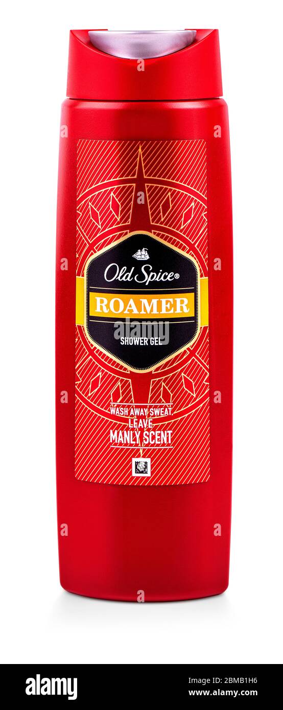 Kamchatka, Russia - April 29, 2020: Old Spice Shower Gel on a white ...