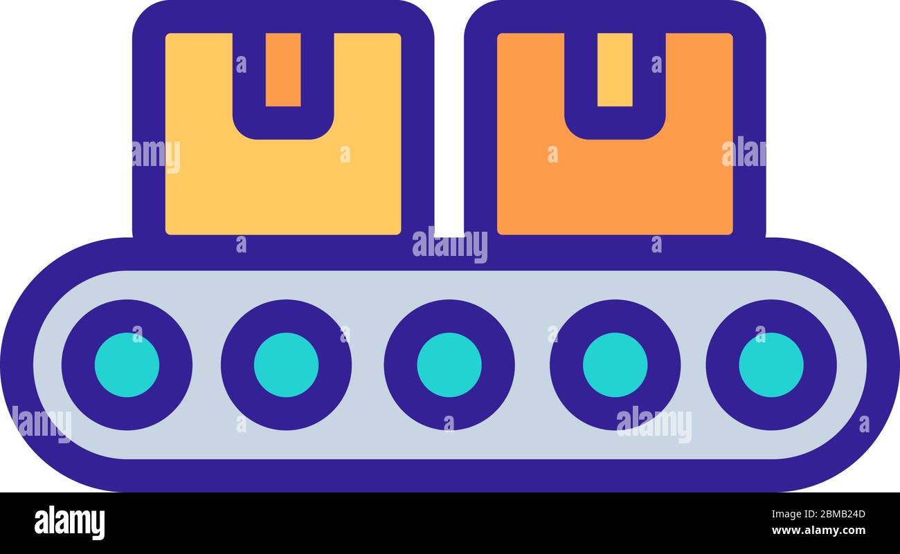 automated electric conveyor icon vector outline illustration Stock ...