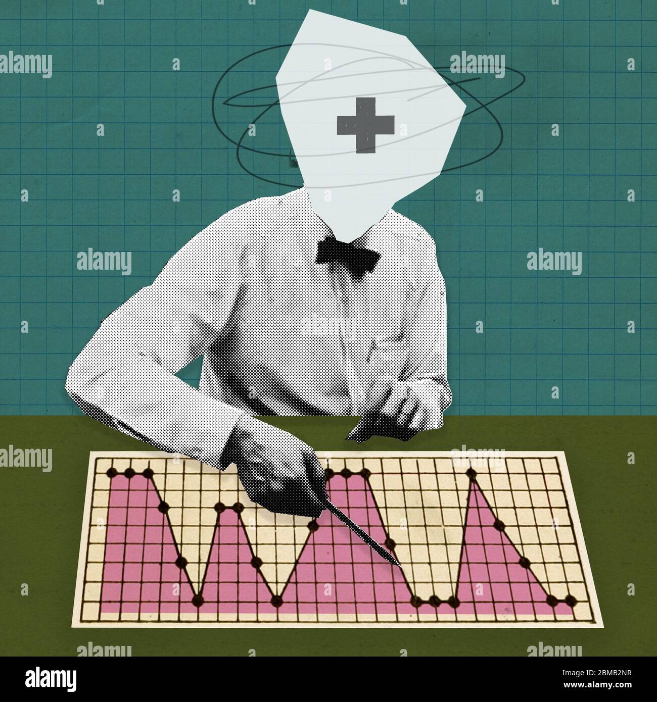 Confused man explaining a mathematical chart Stock Photo - Alamy