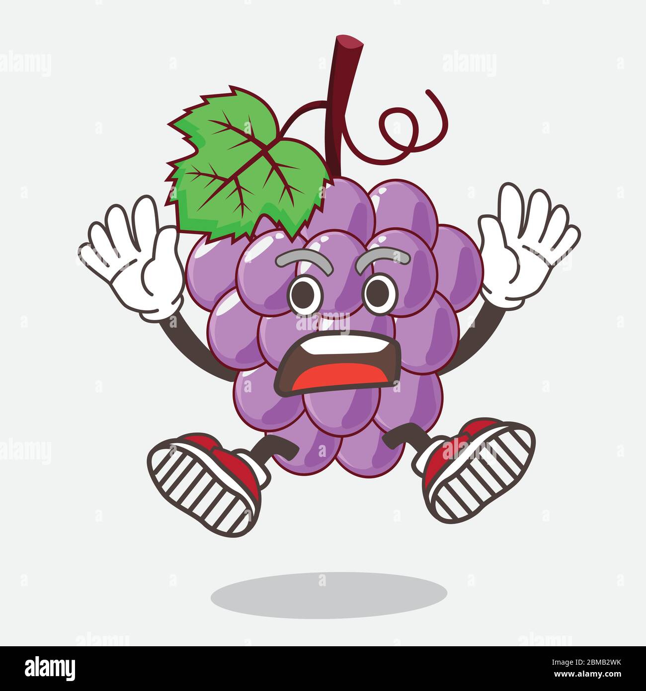 An illustration of Grape Fruit cartoon mascot character with shocked ...