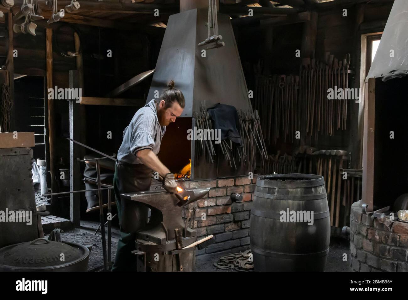 Ballarat, Australia - March 7th, 2020: An old fashioned blacksmith shop ...